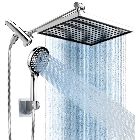 11.8 Inch Rain Shower Head with 6 Modes Handheld Water Spray，High ...