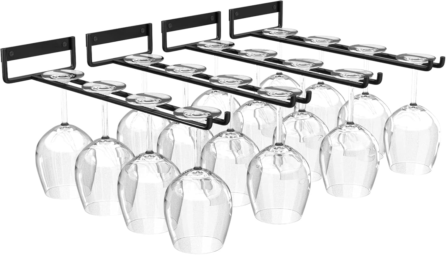 11.8 Inch Wine Glass Rack,Set of 4 Stemware Wine Glass Hanging Rack ...