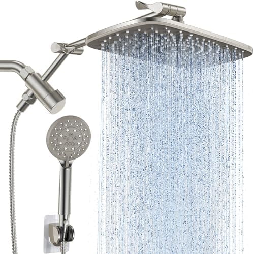 11.8'' Rain Brushed Nickel Shower Head with Handheld Spray Combo ...