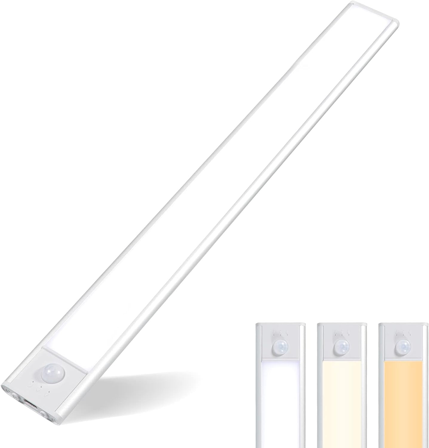 11.8" Rechargeable Under Cabinet Light with Motion Sensor, 3 Color ...