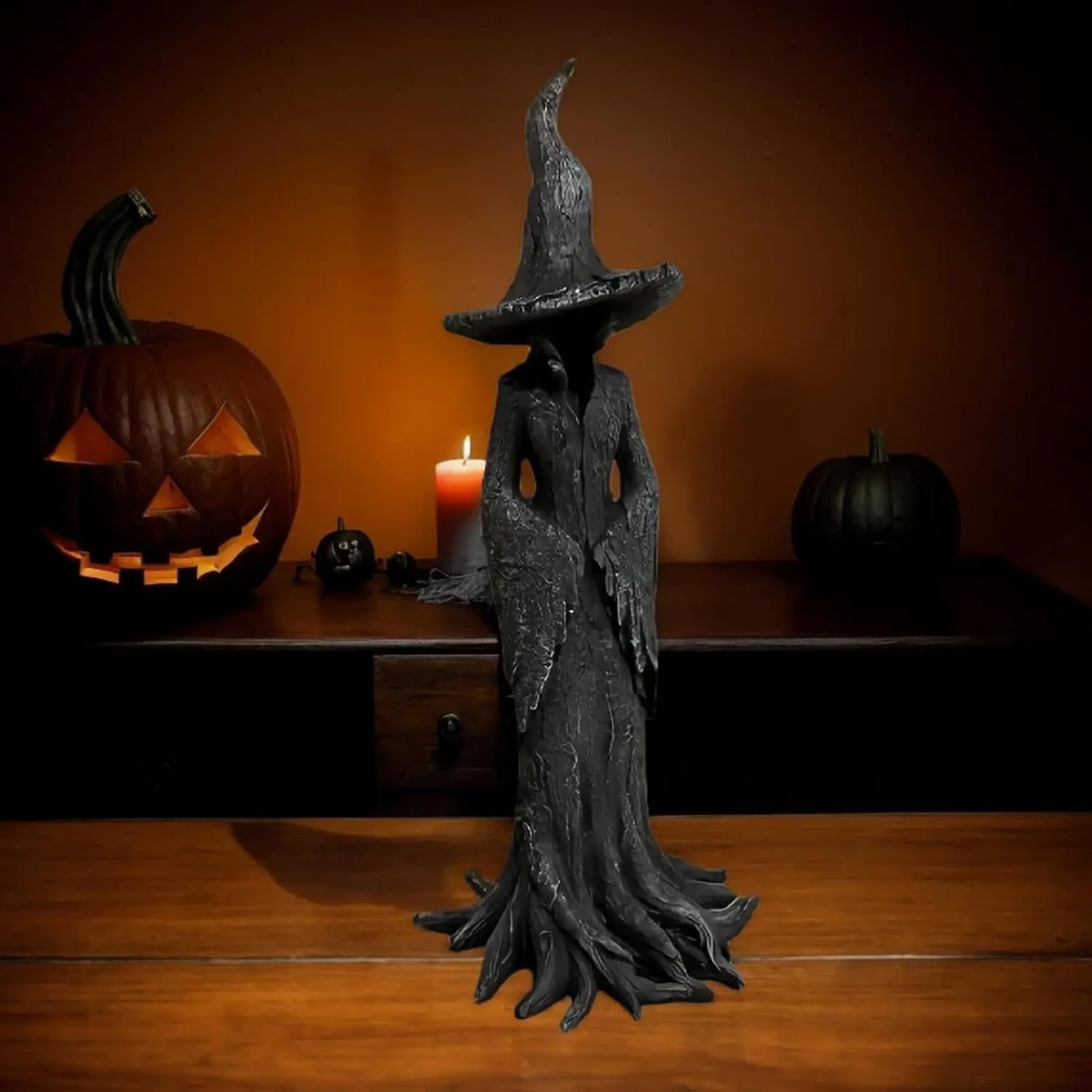 11.8" Resin Witch Statue Resin Crafted Desktop Ornament Home Decoration ...