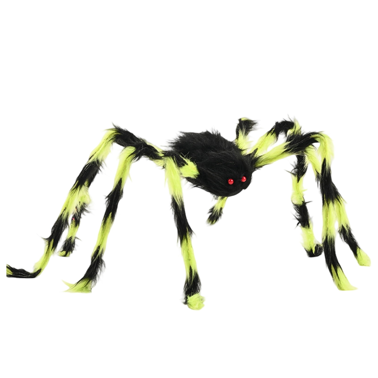11.8" Solid Green Furry Spider Ornament, Halloween Decor for Haunted ...