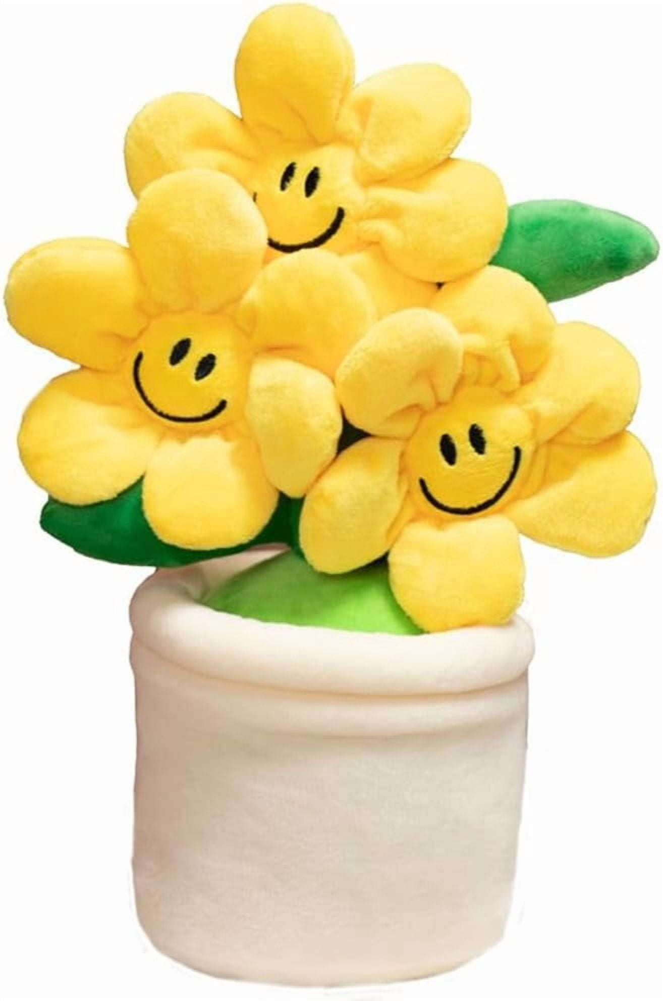 11.8 Succulent Plant Plush,Sun Flower Pot Stuffed Plushie,Cute Smiling ...