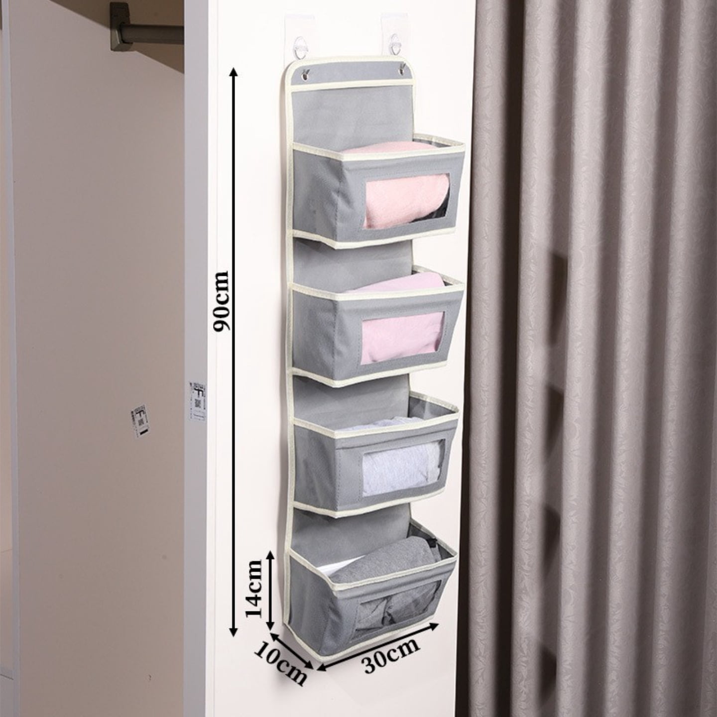 11.8 in Wide Non-Woven Hanging Storage Organizer, Over Door & Wall ...