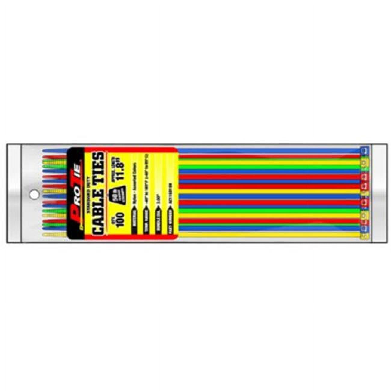 11.8 in. Standard Duty Cable Ties, Assorted Color - Pack of 100 ...