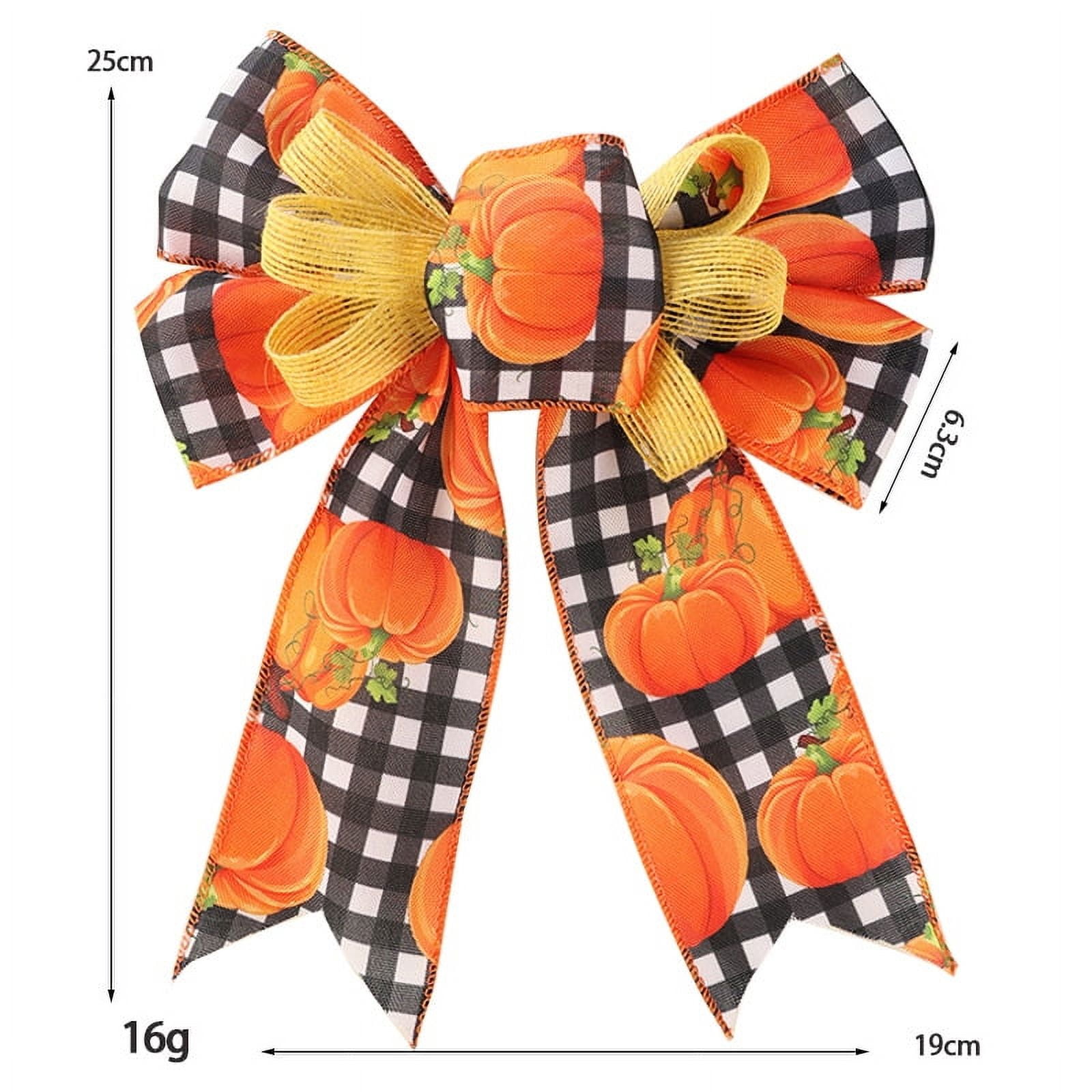 11.8 inch Large Fall Bows for Wreath, Thanksgiving Pumpkin Wreath Bows ...
