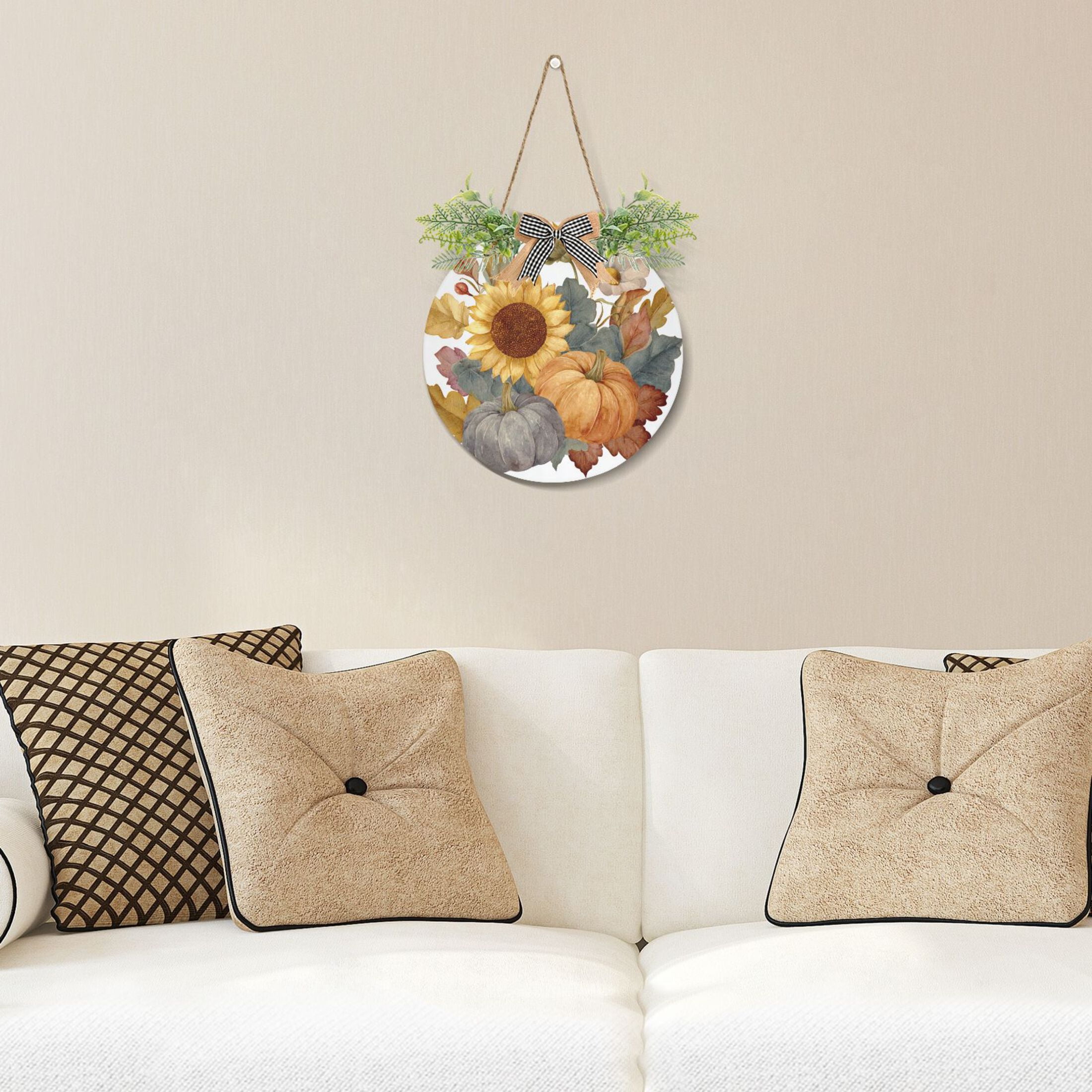 11.8" x 11.8" Door Decorations Hanging Front Door Plate Sign Sunflowers ...