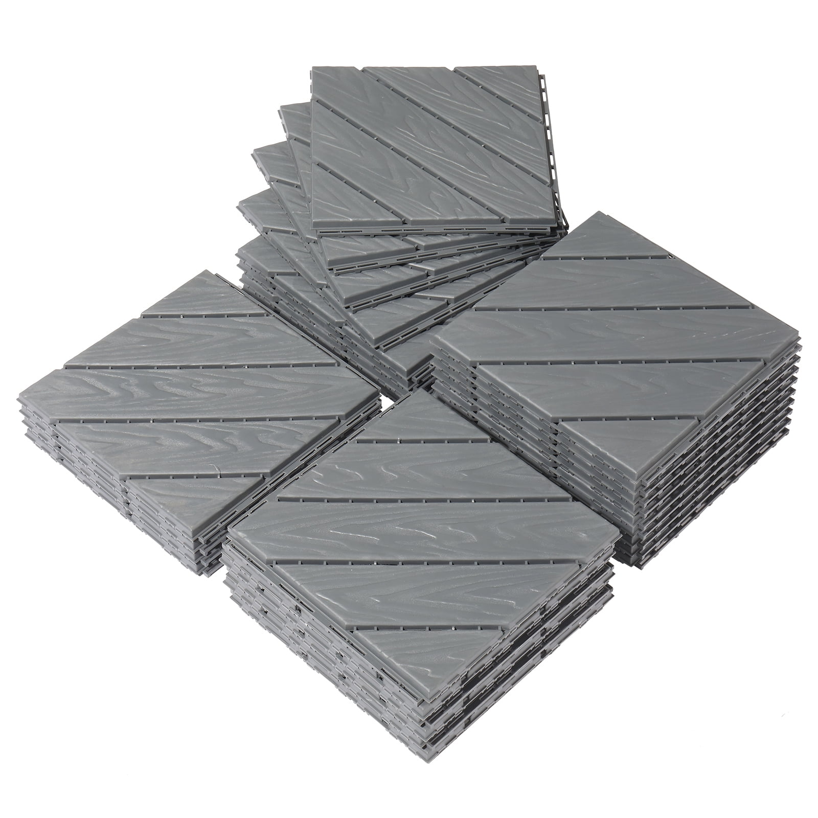 11.8"x11.8" Waterproof Patio Deck Tiles Interlocking Plastic Floor ...
