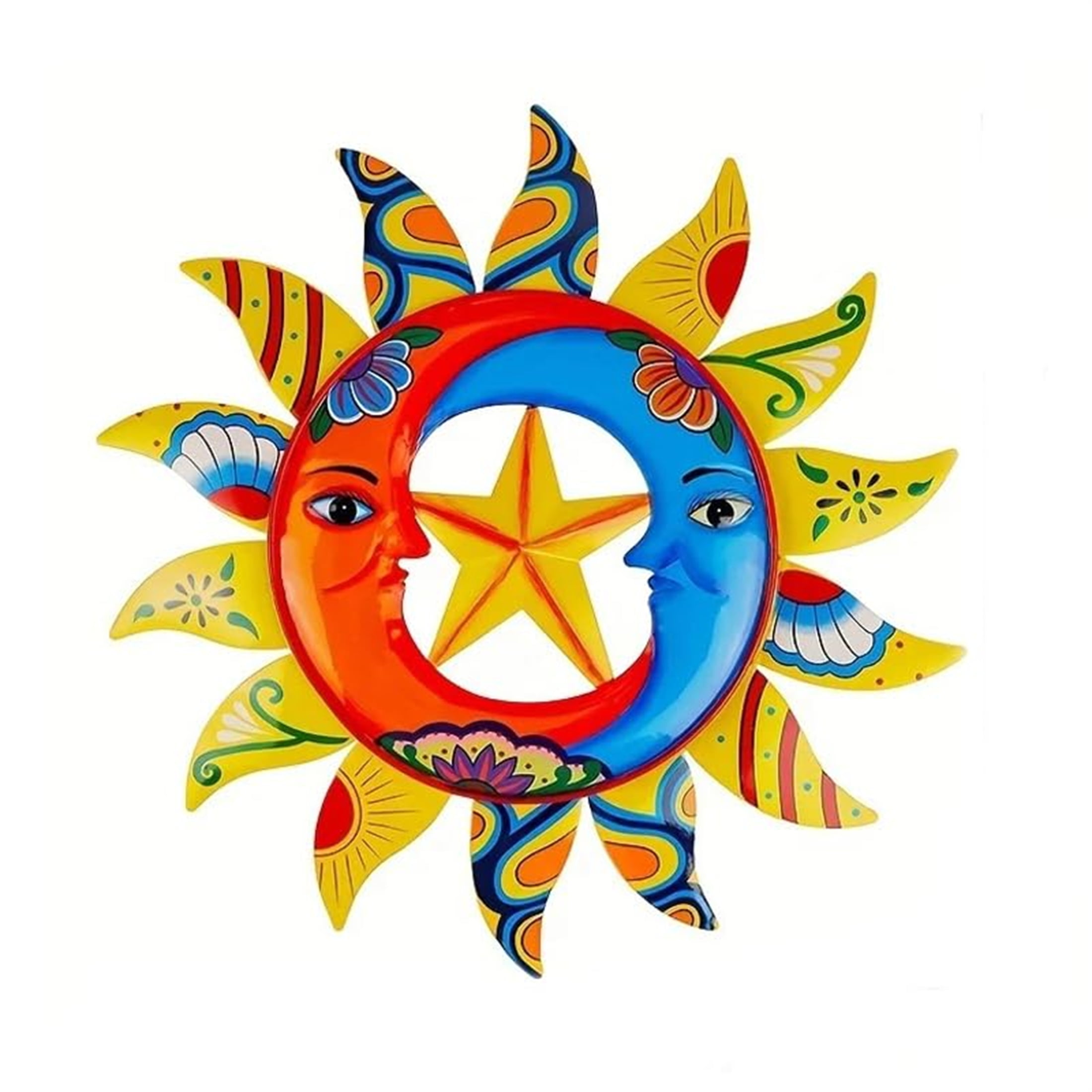 11.8 x11.8 inches Sun Metal Home Art Creative Metal Art Outdoor Metal ...