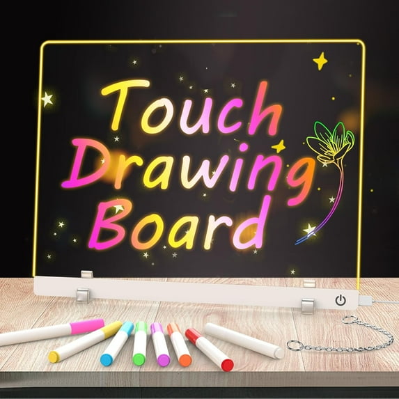 11.8"x7.8" LED Note Board Drawing Board for Kids, Light Up Dry Erase ...