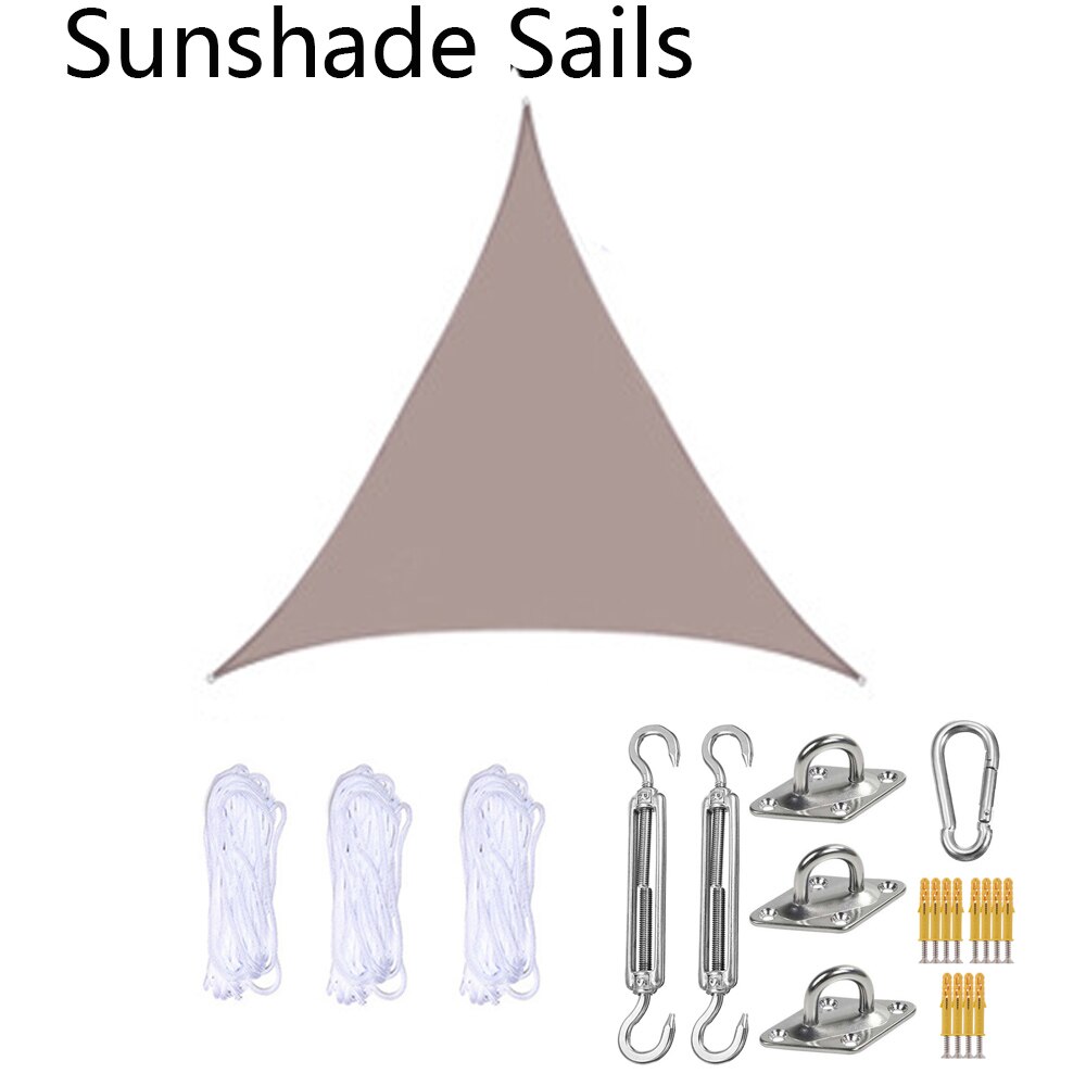 11.81×11.81×11.81ft Sun Shade Sail Triangle Canopy with Hardware Kit ...
