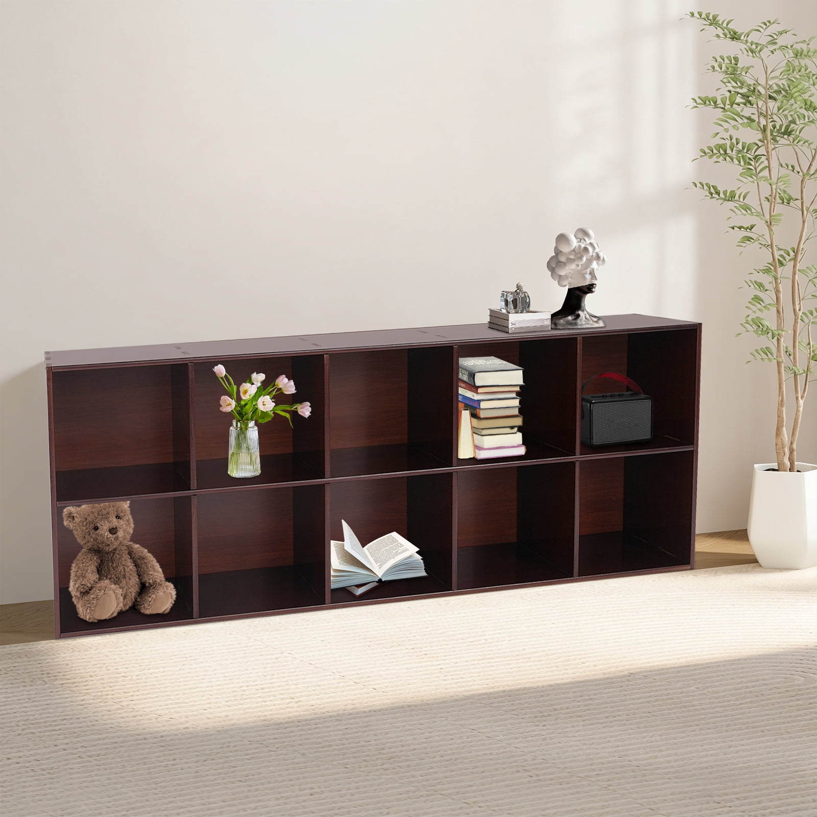 11.81*23.62*59.06in Brown Rectangular Floor-Standing Solid Wood Cube ...