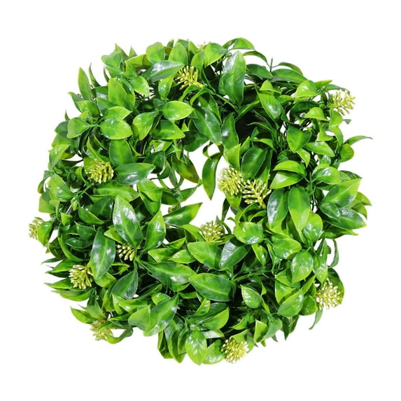 11.81 Inch Artificial Greenery Wreath with Faux Buds – Spring Summer ...