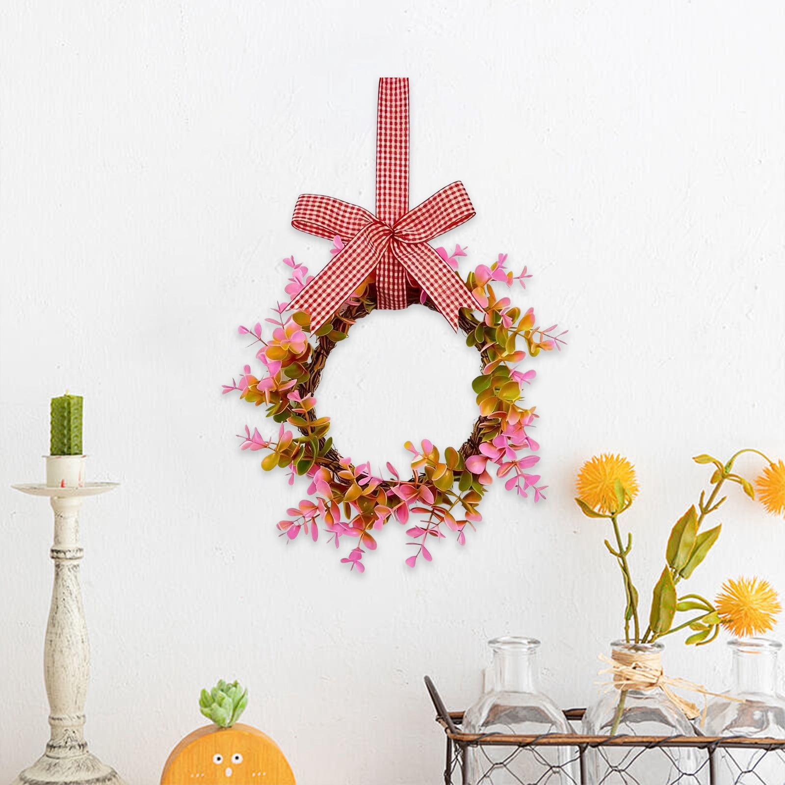 11.81 Inch Artificial Winter Wreath with Frosted Berries, Plastic ...