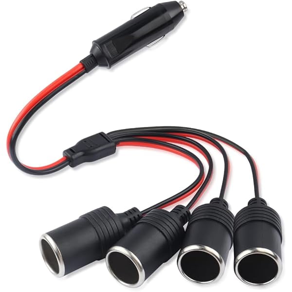 11.81 Inch Car Cigarette Lighter Splitter with 20A Fuse,1 to 4 Car ...