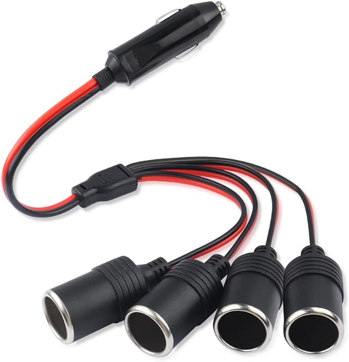11.81 Inch Car Cigarette Lighter Splitter with 20A Fuse,1 to 4 Car ...