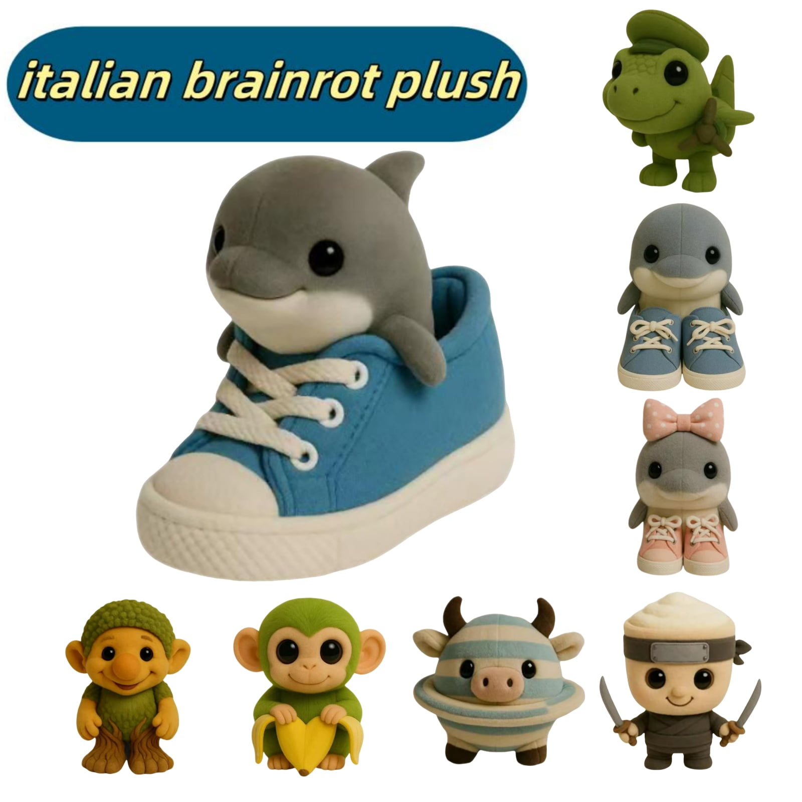 11.81" Italian Brainrot Collection Tralalero Tralala Plush Stuffed ...