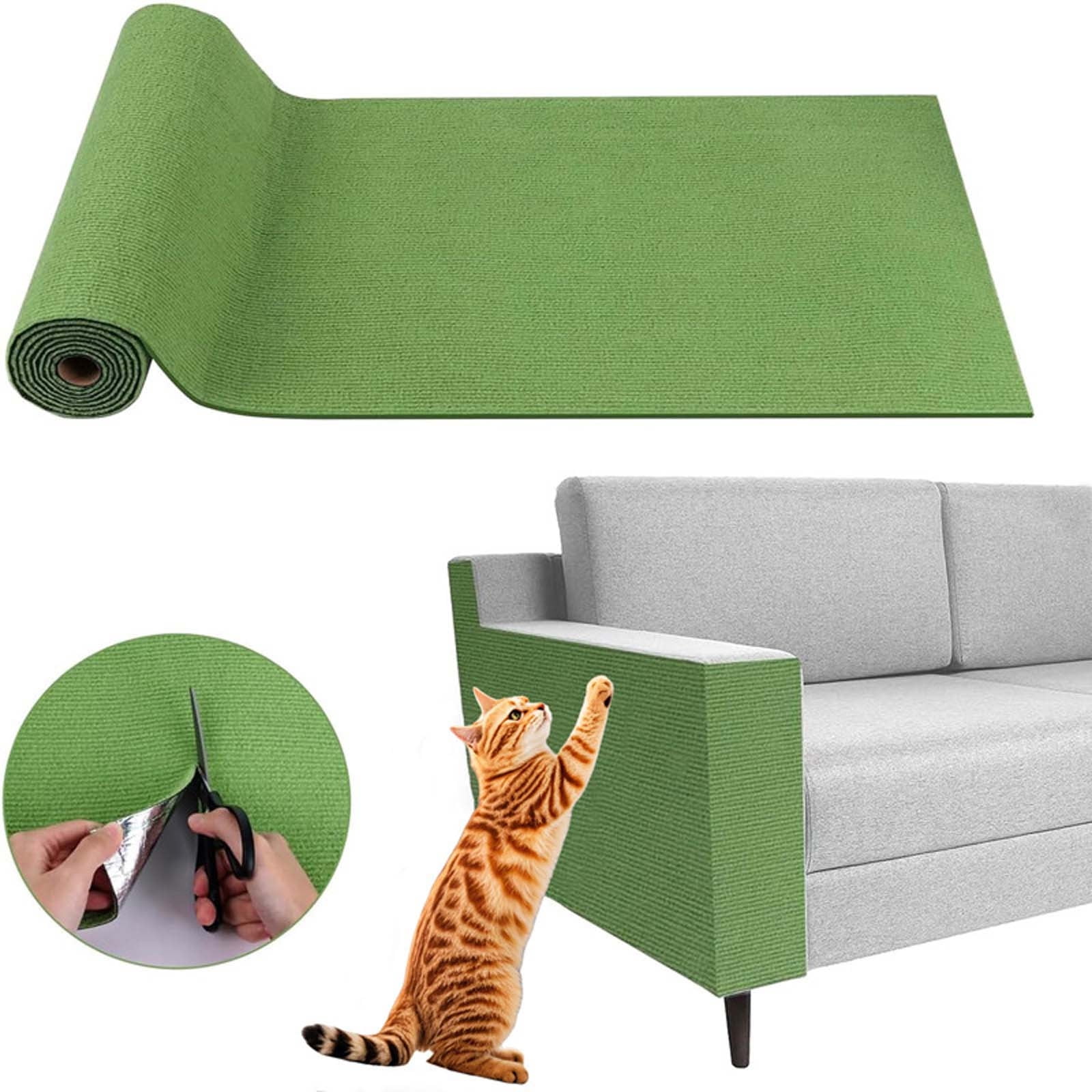 11.81" x 39.37" Cat Scratching Mat, Self-Adhesive Cat Scratch Carpet ...