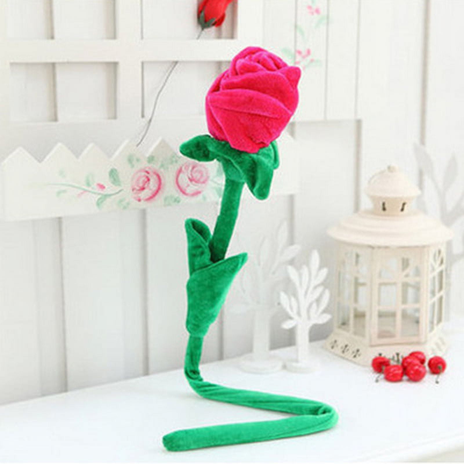 11.81Inch Plush Rose Flower Bendable Stems Colorful Stuffed Rose Flower ...