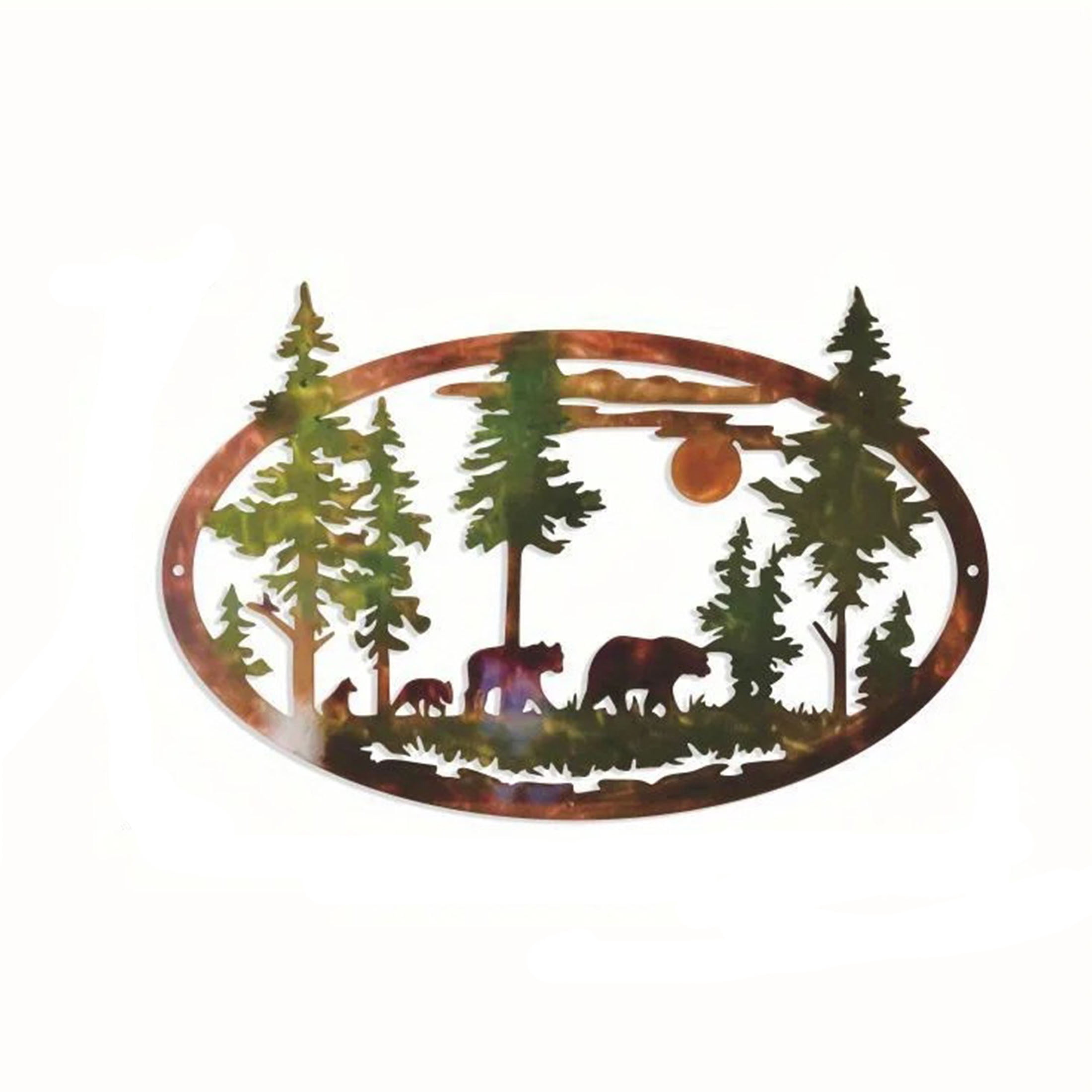 11.81in/14.96in Colorful Metal Art Deers/Bears Wall Decoration Home ...