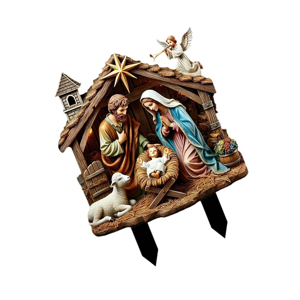 11.81inches Christmas Decorations Rustics Styles Holy Family Nativity ...