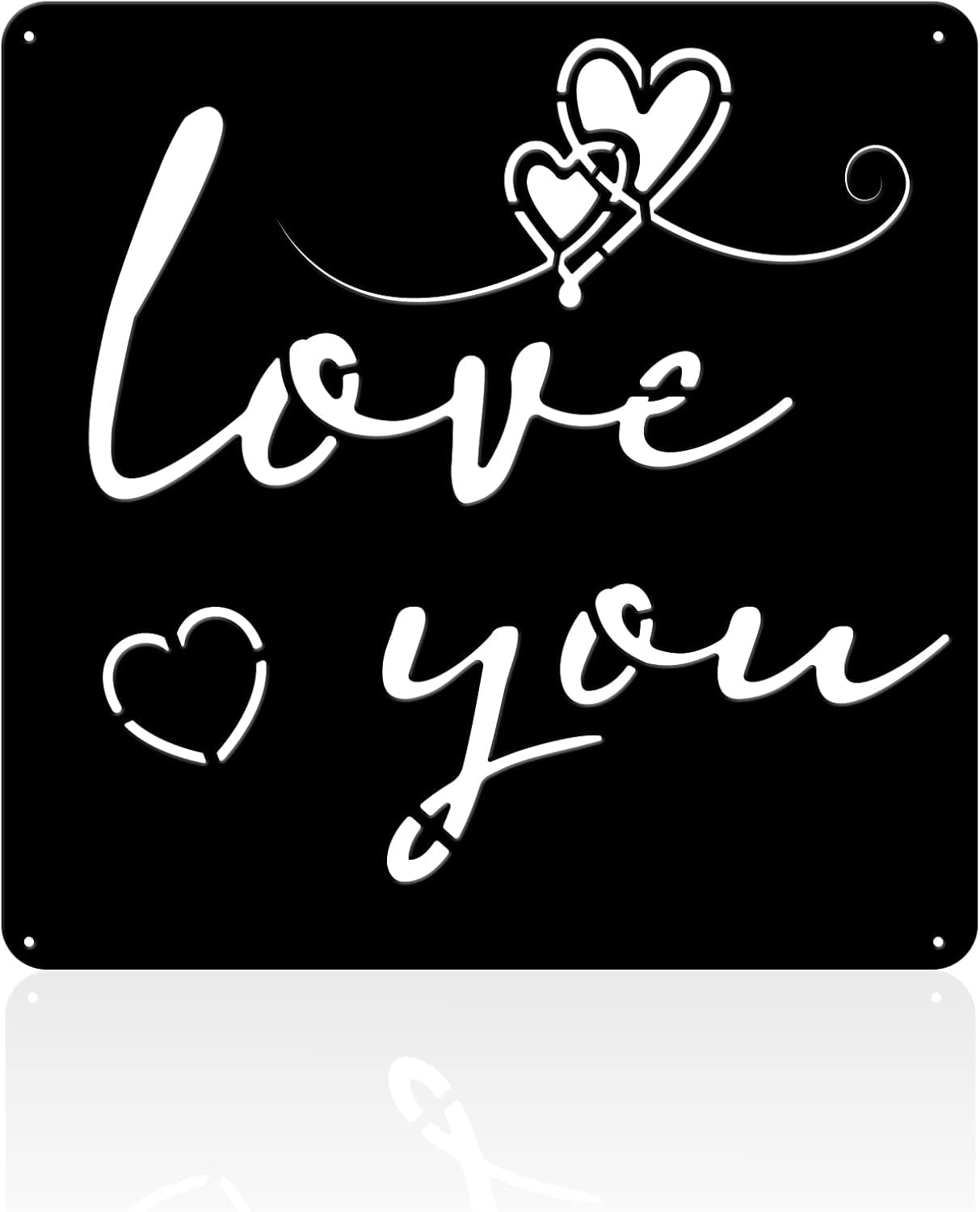 11.81x11.81inch Rectangle Love You Welcome Door Sign Iron Door Sign ...