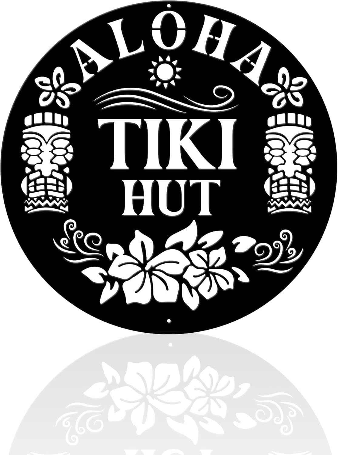 11.81x11.81inch Round Tiki HUT Welcome Door Sign Aloha Iron Door Sign ...
