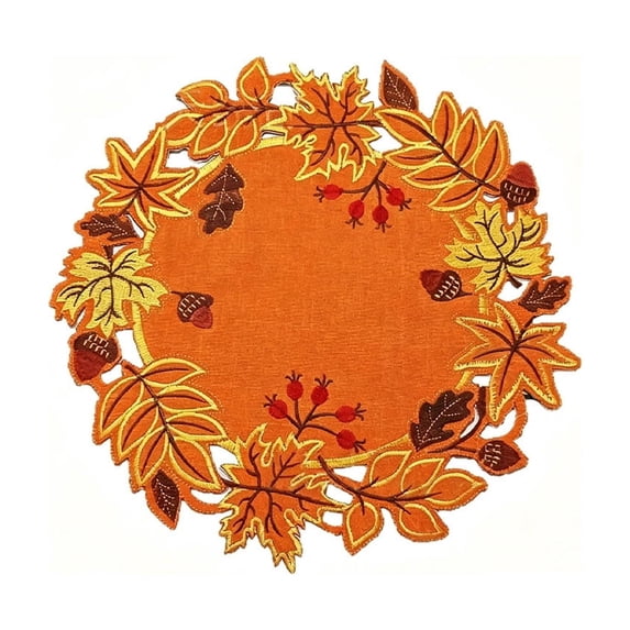11.81x15.75 Inch Maple Leaf Placemat, Embroidered Cutout Heat Resistant ...