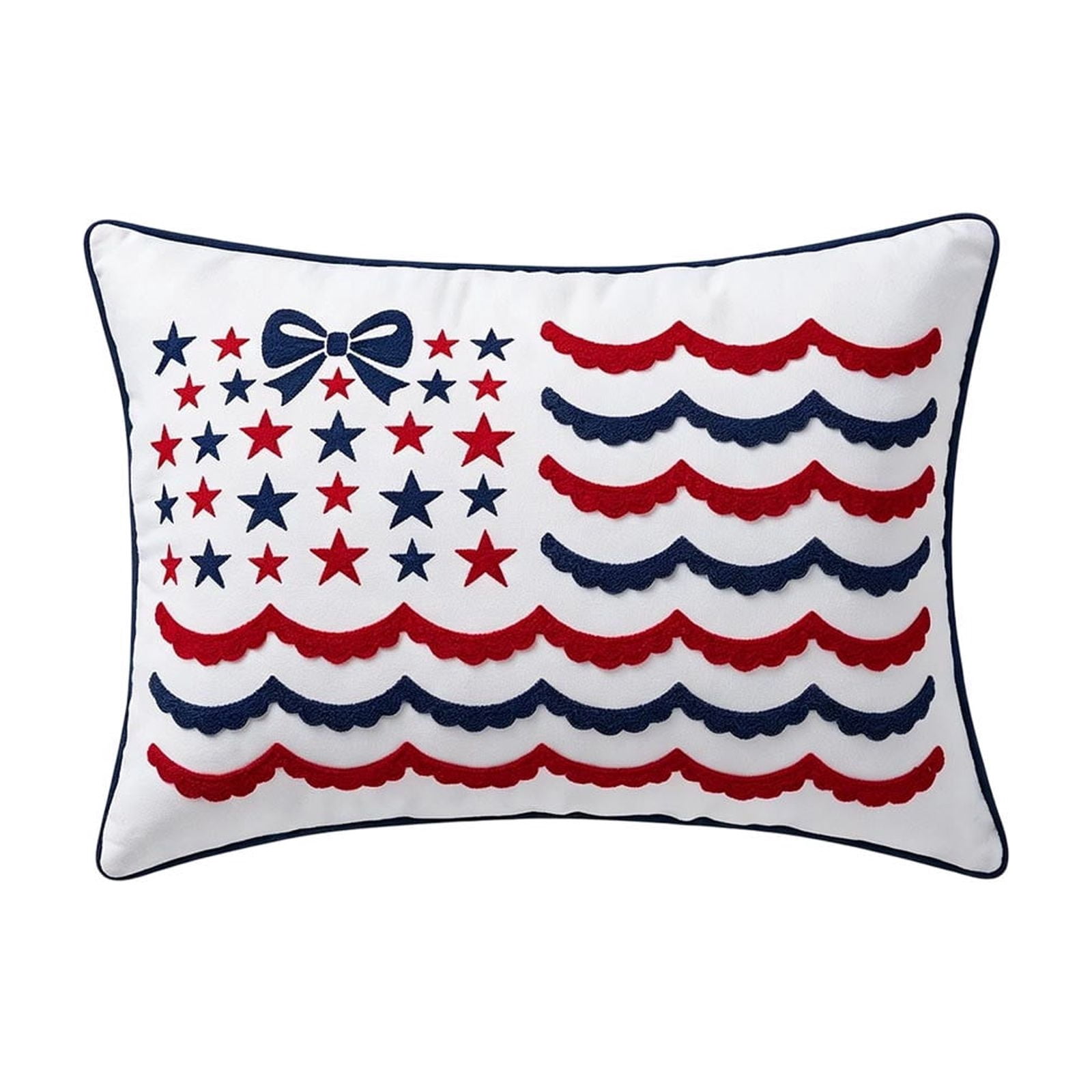 11.81x19.69 Inch Bow Flag Patriotic Pillowcase, Red White Blue Decor ...