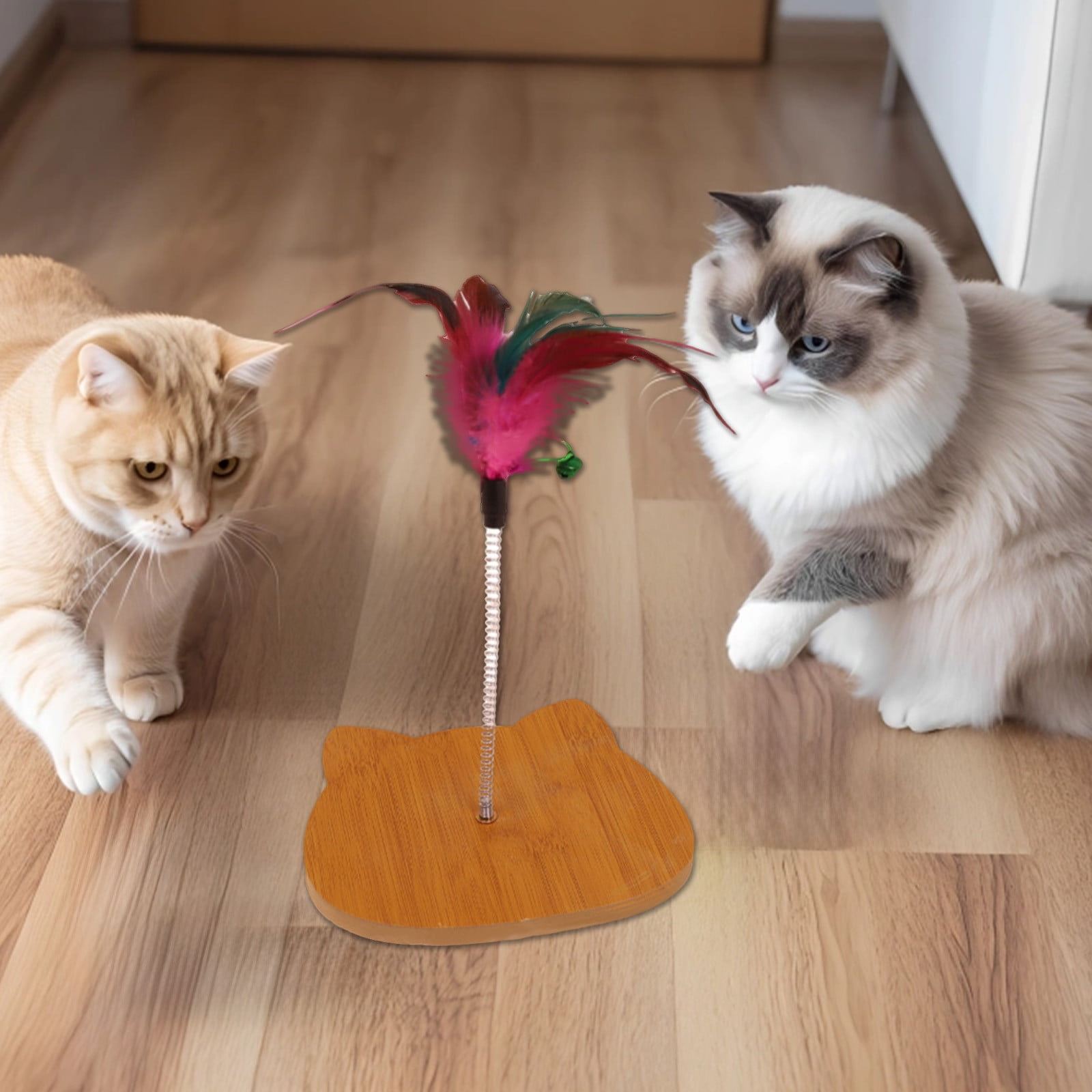 11.81x4.72 Inch Oscillating Spring Cat Teaser with Suction Cup Base Cat ...