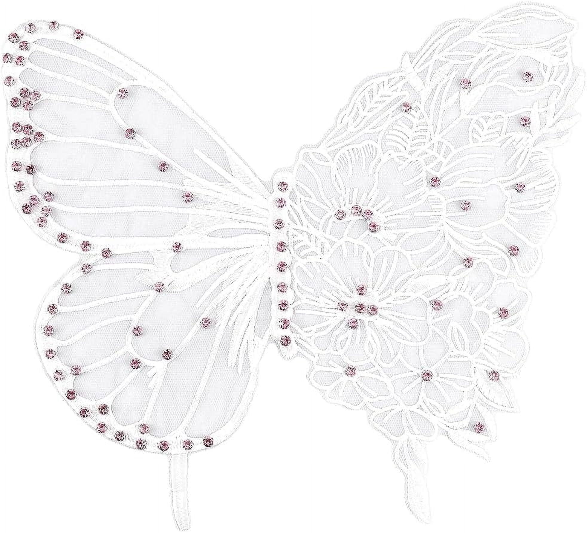 11.89 x 13.43 Inch Embroidery Butterfly Patches Large White Lace Sew on ...