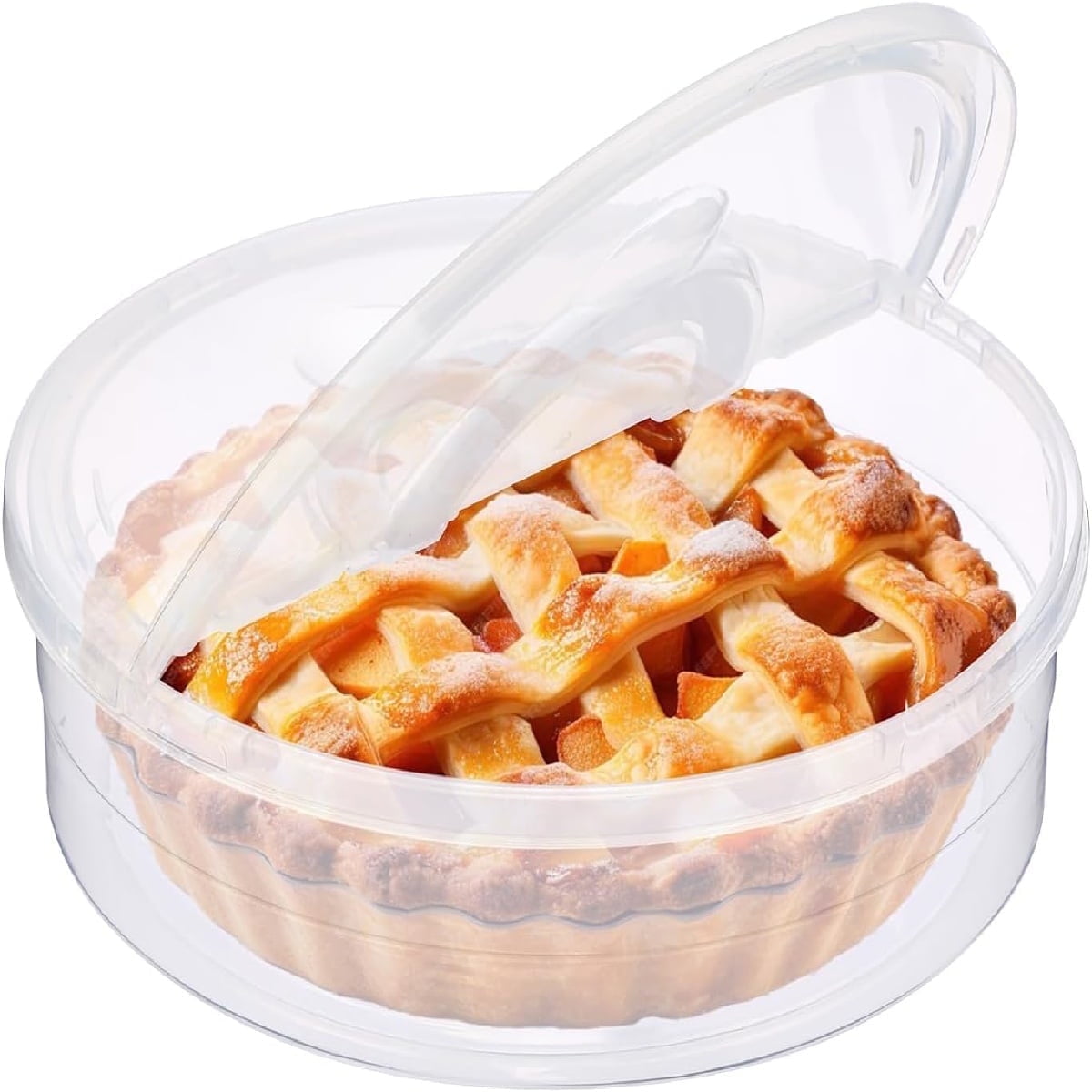 Food Storage Container with Lid and Handle,11.8X3.4In Clear Round ...