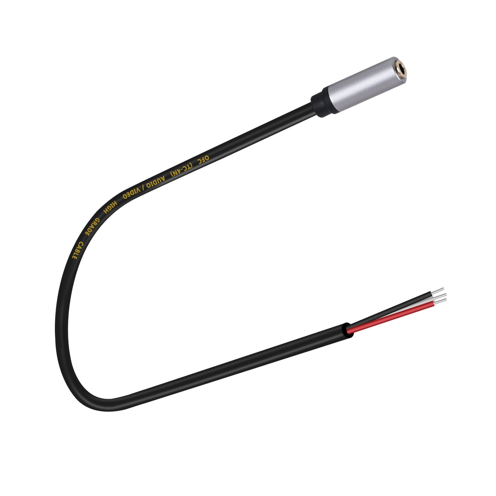 11.8inch Long 3.5mm Stereo Female Port to Bare Wire Cable Open End For ...