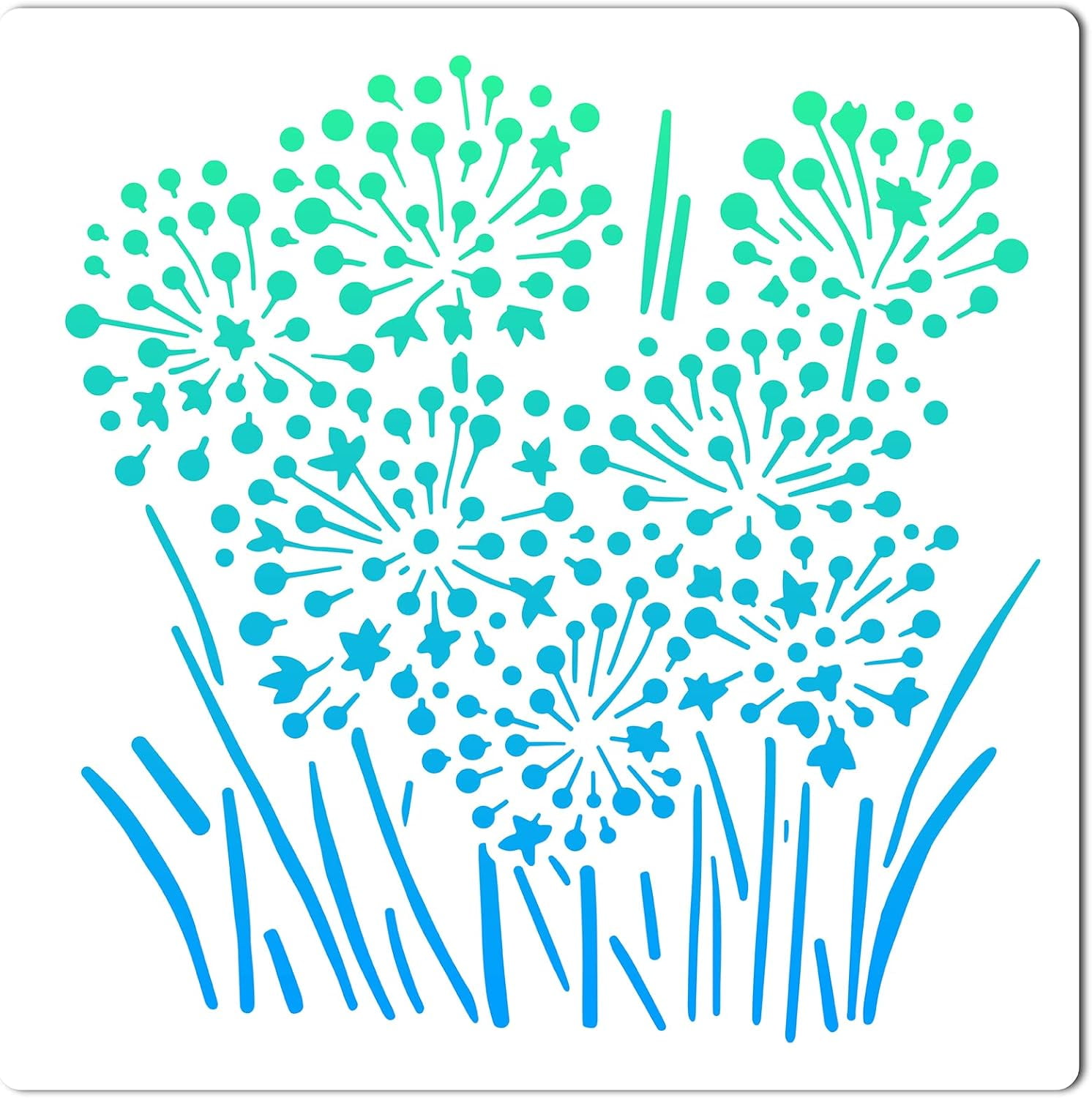 11.8x11.8 Hollow Out Flower Painting Stencils Large Grass Stencil ...