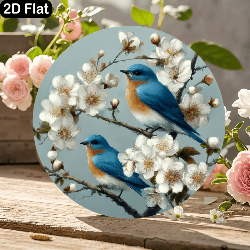 11.8x11.8 Inch Circular Wooden Sign Featuring Two Vibrant Eastern ...