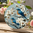 11.8x11.8 Inch Circular Wooden Sign Featuring Two Vibrant Eastern ...