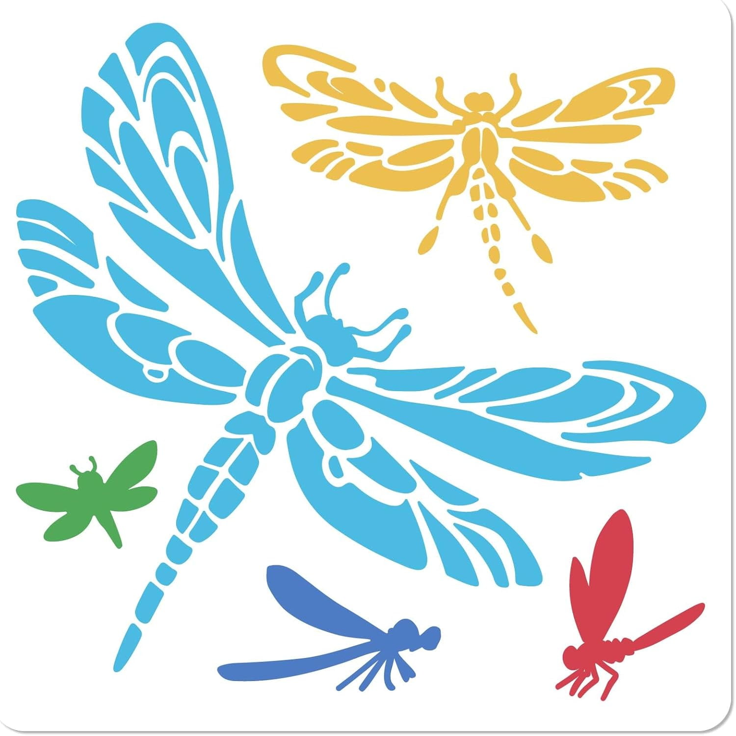 11.8x11.8 Inch Dragonfly Stencil Large Reusable Plastic Insect Pattern ...