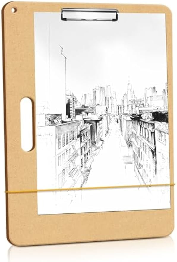 11.8x17.7 Drawing Board, Sketch Board with Sturdy Clip and Rubber Bands ...