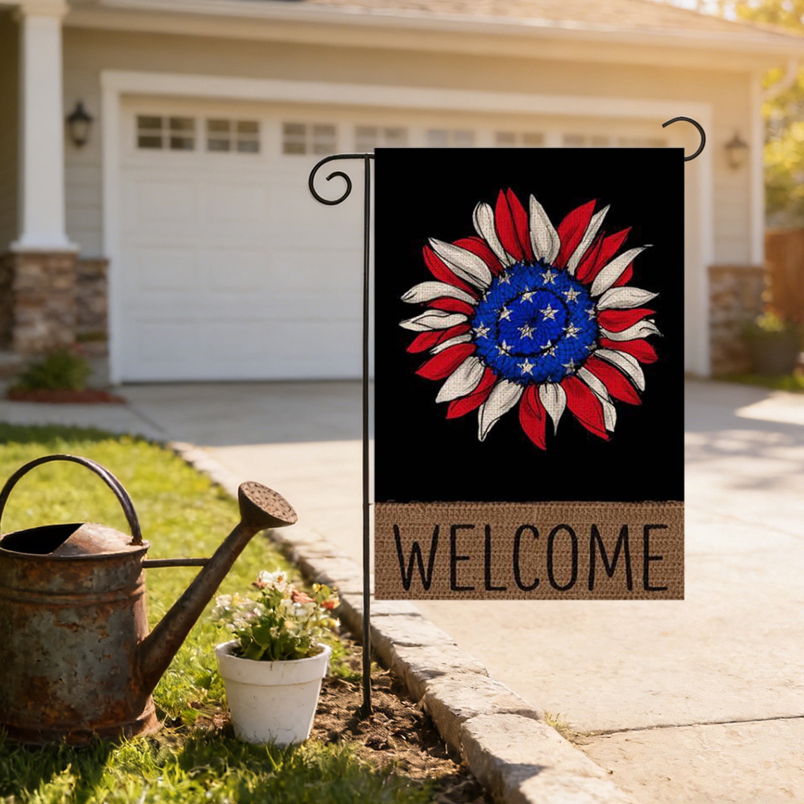 11.8x17.7in Home Garden Flag, Patriotic Design Outdoor Yard Flag Decor ...