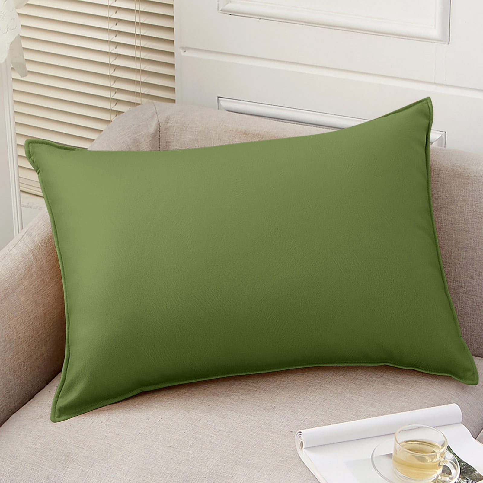 11.8x19.7in Waterproof Rectangle Pillow Cover, Wenini Modern Solid ...