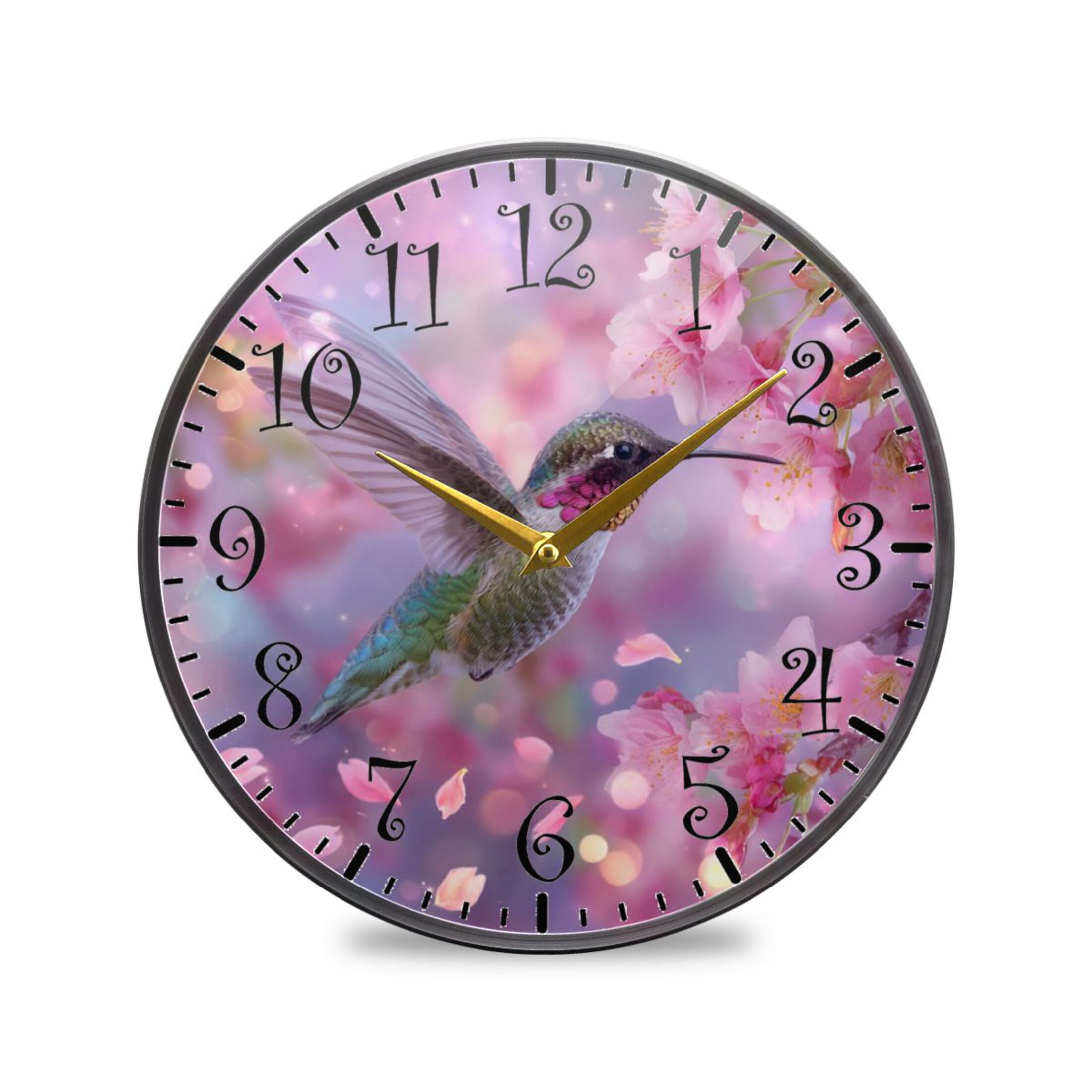 11.9in Acrylic Wall Clock with Glass-like Finish Round Clock for Home ...