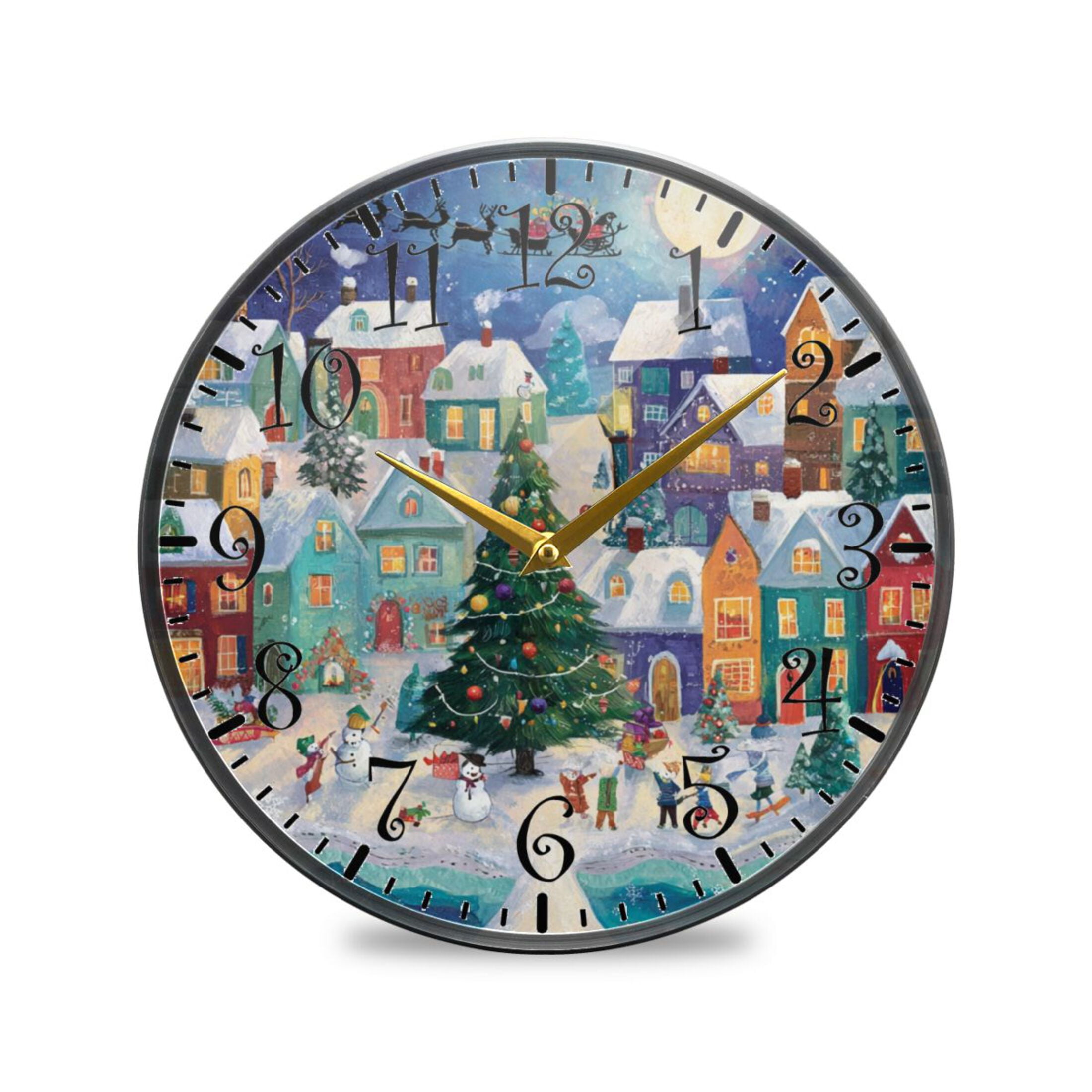 11.9in Acrylic Wall Clock with Glass-like Finish Round Clock for Home ...