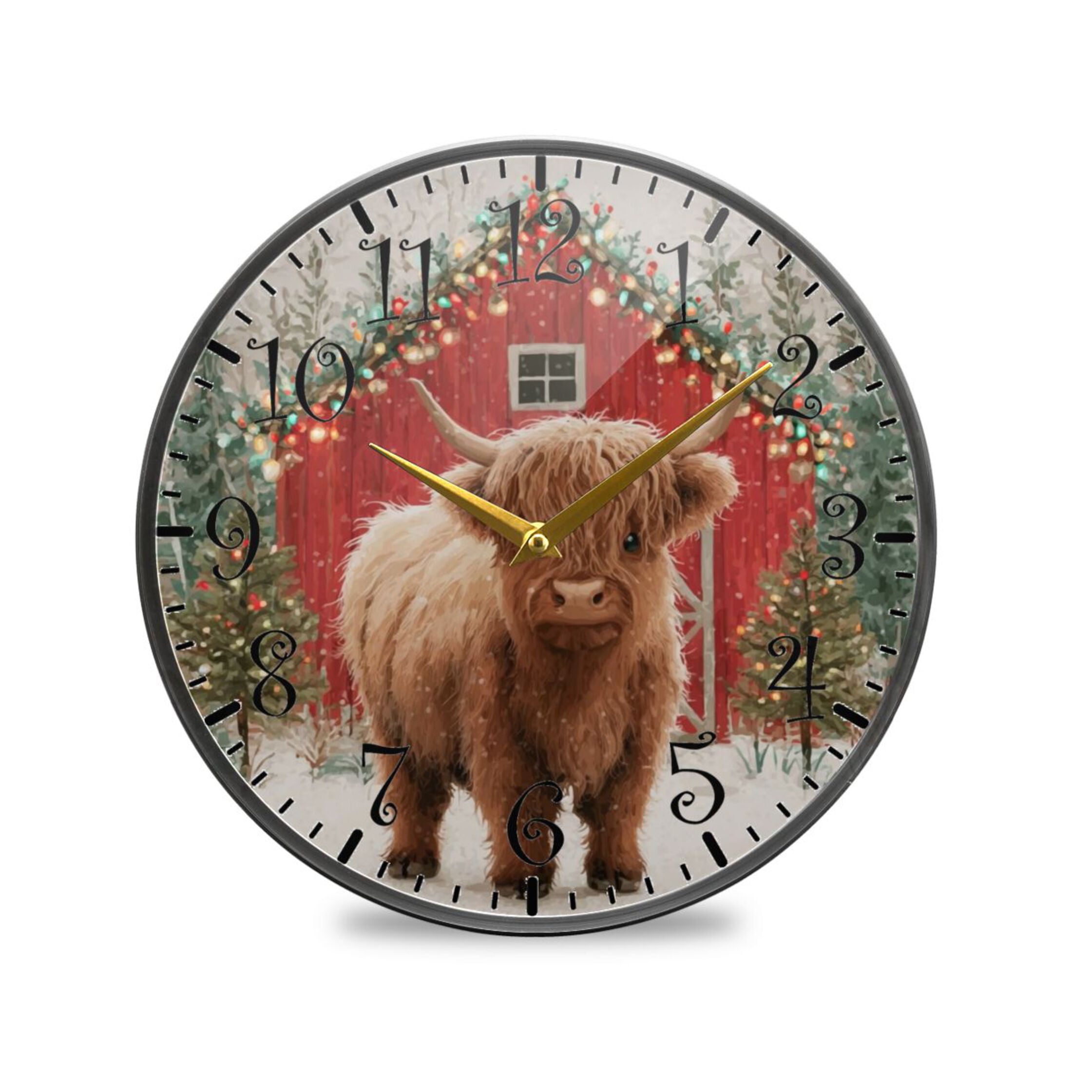 11.9in Acrylic Wall Clock with Glass-like Finish Round Clock for Home ...