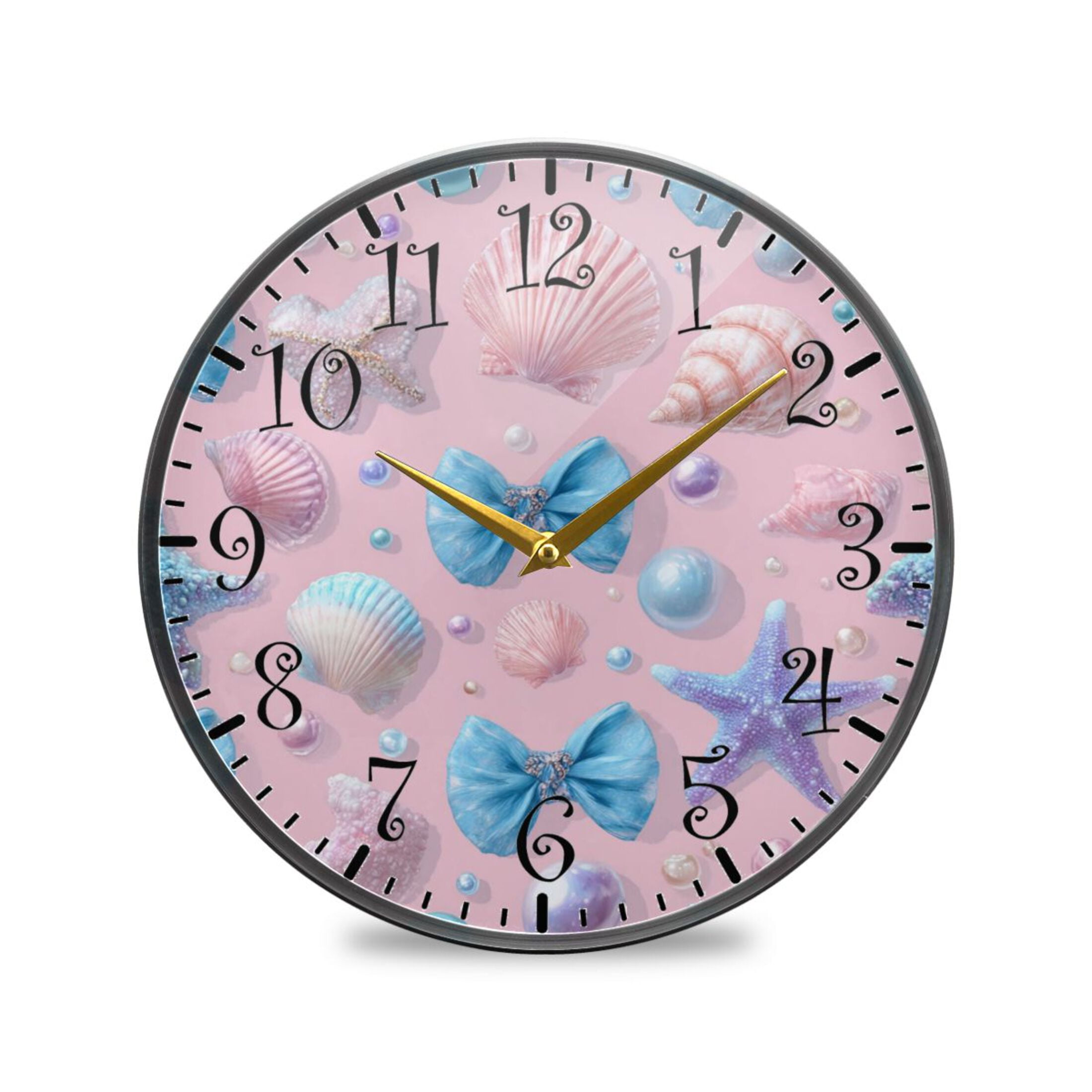 11.9in Acrylic Wall Clock with Glass-like Finish Round Clock for Home ...