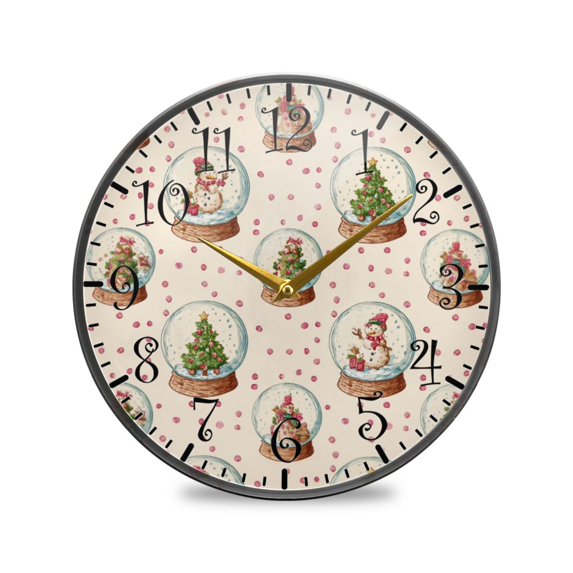 11.9in Acrylic Wall Clock with Glass-like Finish Round Clock for Home ...