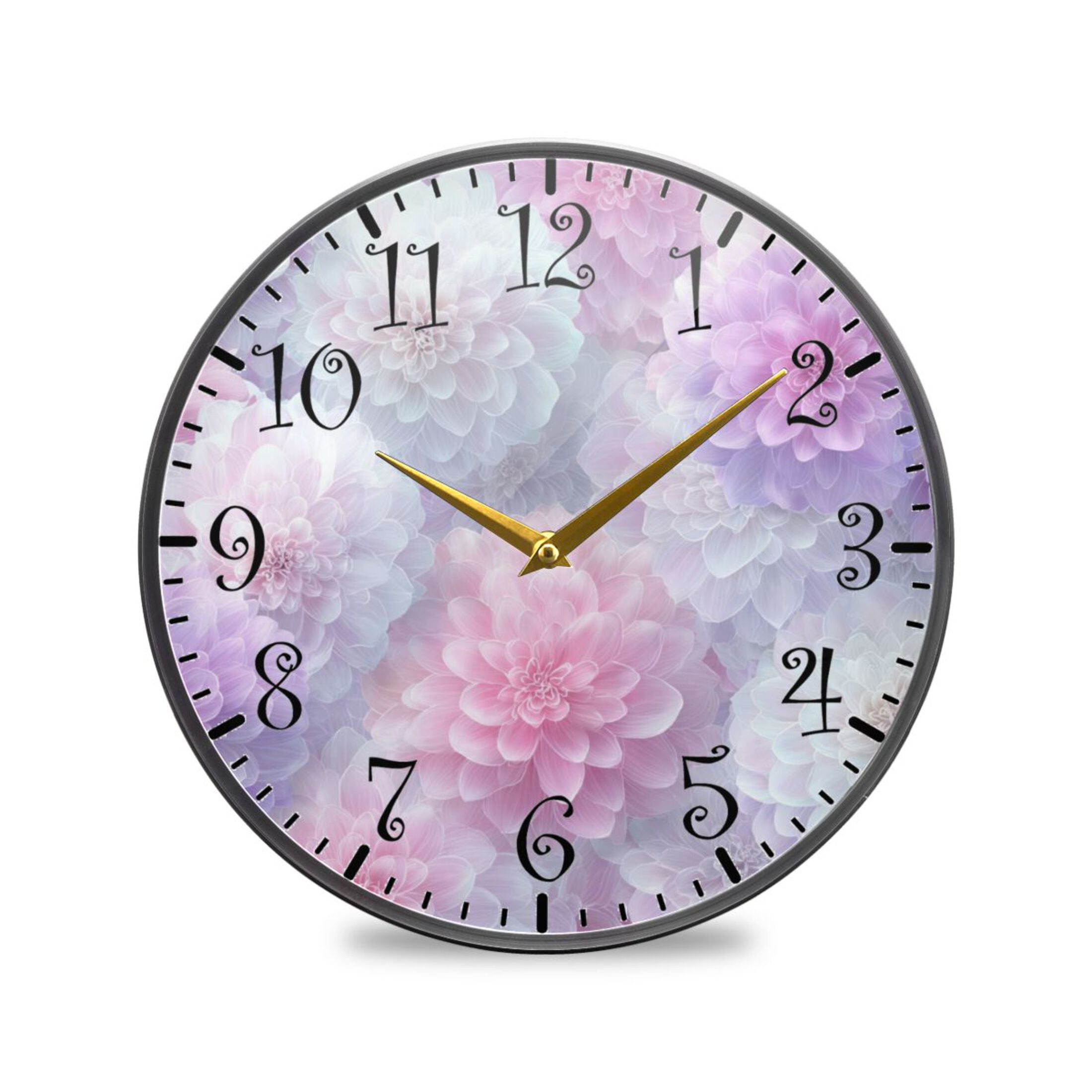 11.9in Acrylic Wall Clock with Glass-like Finish Round Clock for Home ...
