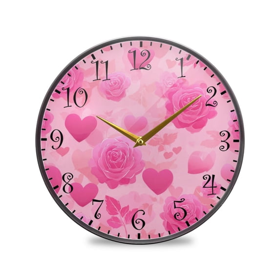 11.9in Acrylic Wall Clock with Glass-like Finish Round Clock for Home ...
