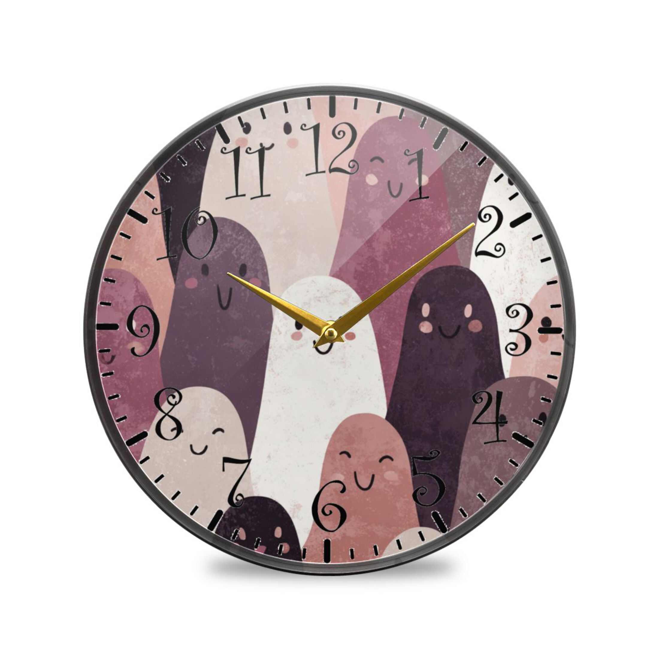 11.9in Acrylic Wall Clock with Glass-like Finish Round Clock for Home ...