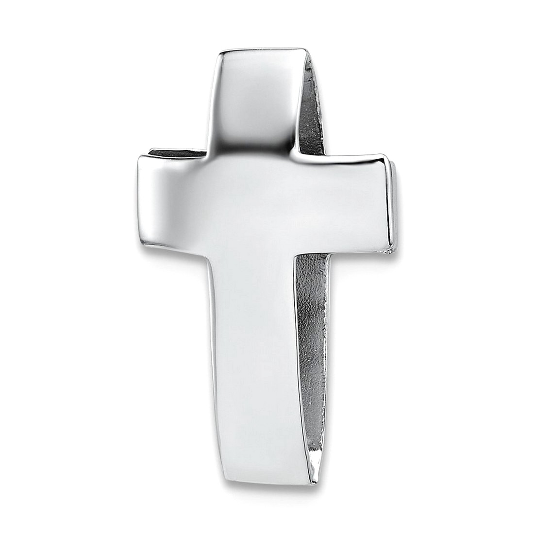 11.9mm 925 Sterling Silver Rhodium Plated Polished 3d Religious Faith ...