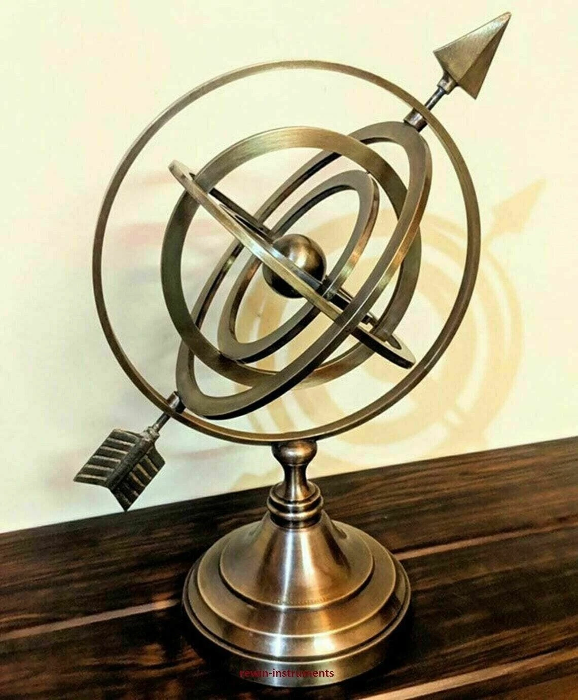 11" Antique Brass Armillary Sphere with Arrow – Nautical Astrolabe ...